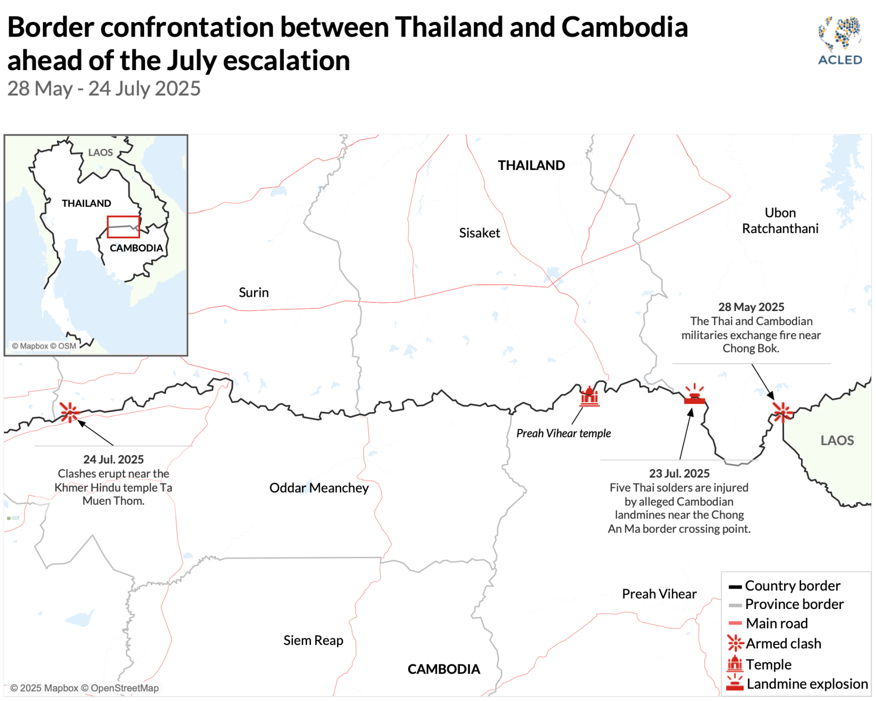 Cambodia-Thailand: Border violence turns more violent and deadly — Expert Comment | ACLED