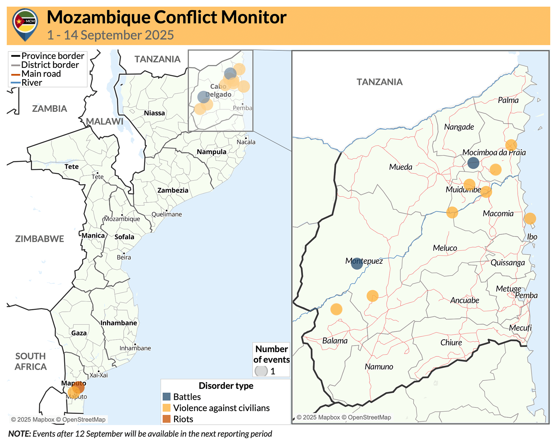 Mozambique Conflict Monitor Update: 1 – 14 September 2025 | ACLED