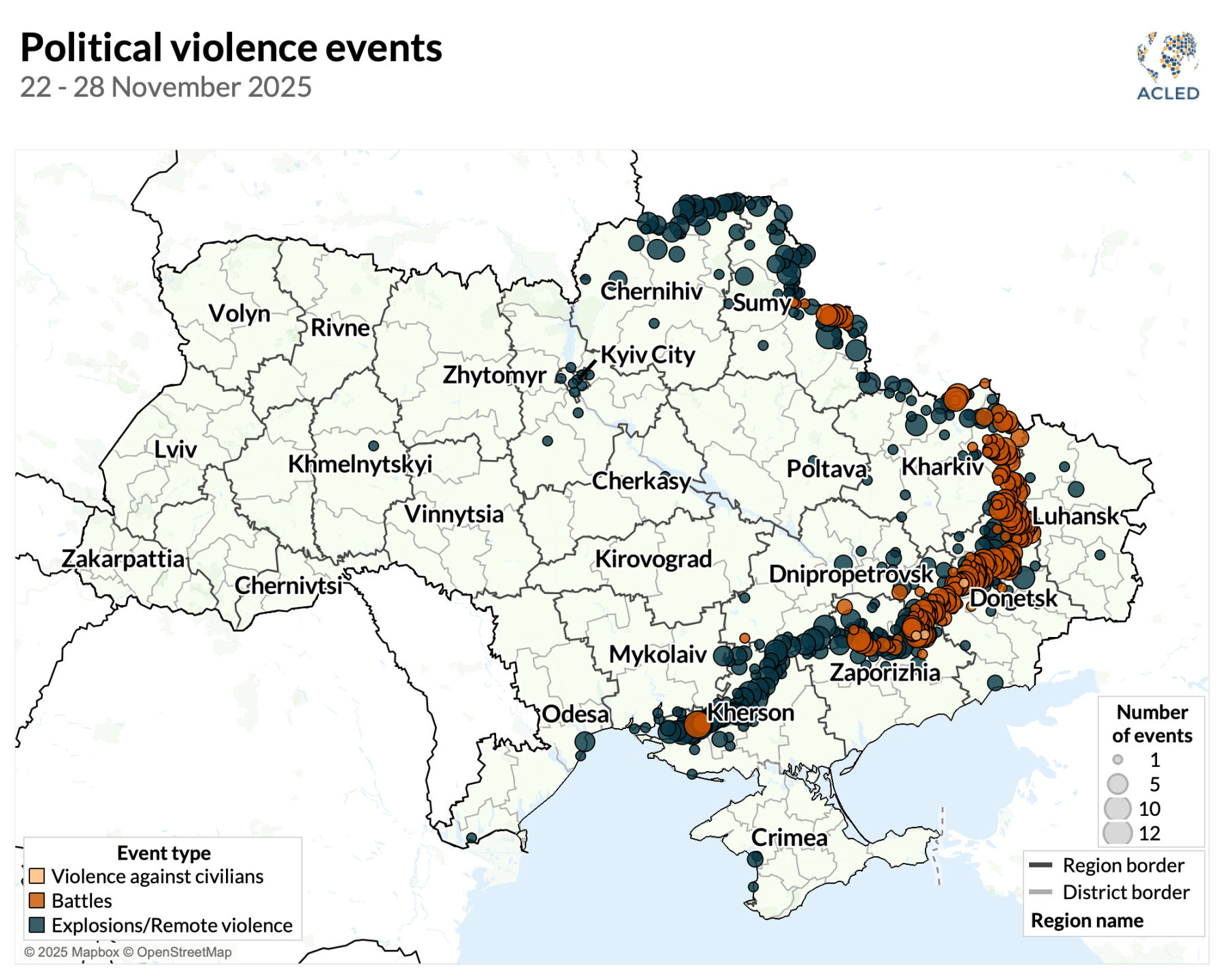 Ukraine war situation update | 22 – 28 November 2025 | ACLED